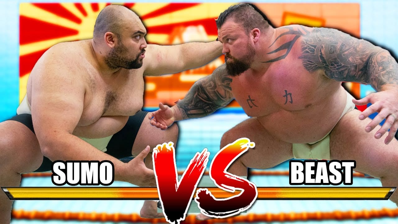 Eddie Hall (de sterkste man ter wereld) waagt zich aan sumo!